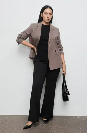 Mango Seamed Detail Flare Leggings