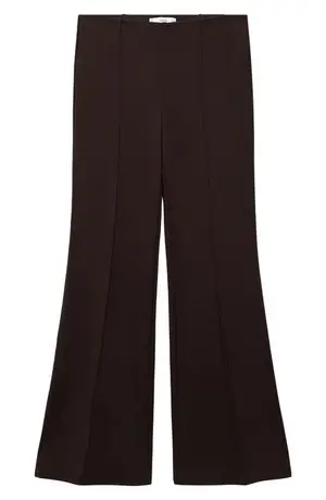 Mango Seamed Detail Flare Leggings - Brown