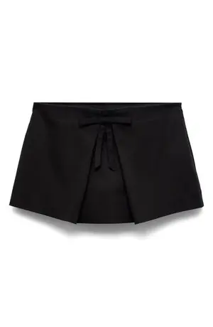 Mango Bow Detail Cotton Blend Skort