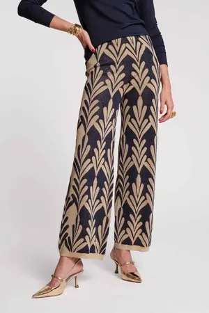 FRANCES VALENTINE Dakota Knit Pants - Navy/gold