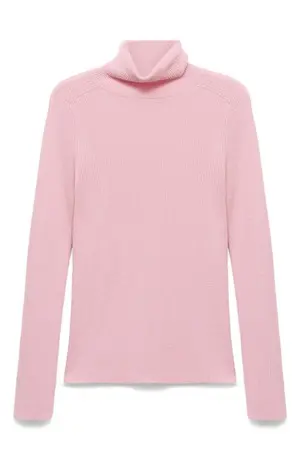 Mango Turtleneck Wool Sweater - Pastel Pink
