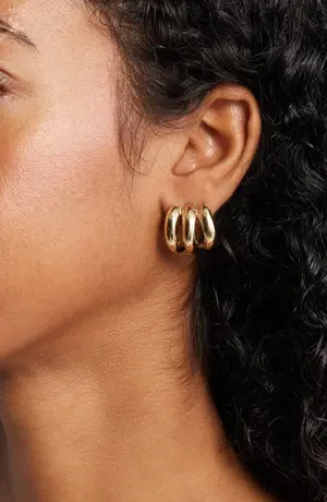 Bp. Wide Triple Row Hoop Earrings