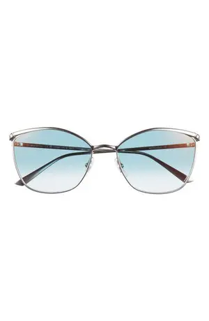 Cartier 59mm Gradient Cat-Eye Sunglasses Silver