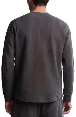 Barefoot Dreams Waffle Knit Henley - Carbon