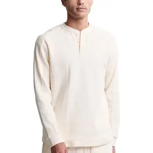 Barefoot Dreams Waffle Knit Henley - Cream