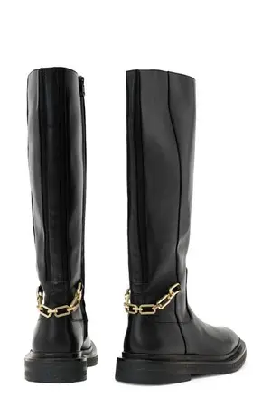 ALLSAINTS Escher Rider Knee High Boot - Black