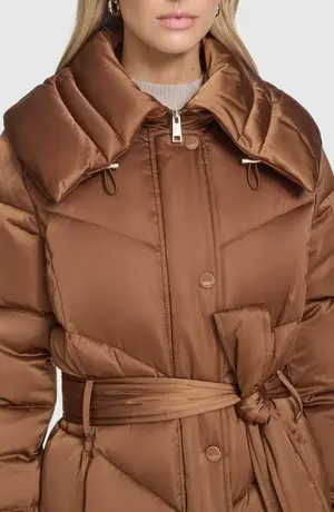 Andrew Marc Palmer Belter Puffer Coat - Clay