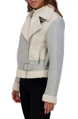 Andrew Marc Udall Faux Shearling Moto Jacket