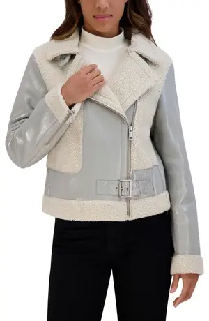 Andrew Marc Udall Faux Shearling Moto Jacket