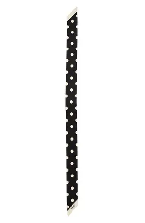 Valentino Garavani Polka Dot Silk Twill Skinny Scarf - Nero/burro