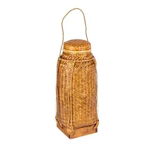 STORIED HOME Artisanal Rattan Lidded Container