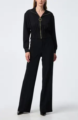 Trina Turk Outrun Cinched Waist Ponte Jacket - Black