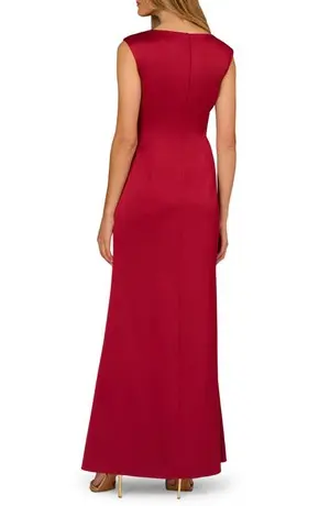 Aidan Mattox Sleeveless Satin Gown