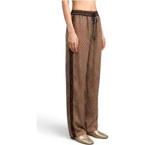 MONZLAPUR Embossed Botanical Crepe Pant - Copper