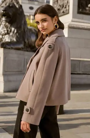 FRIENDS LIKE THESE Cropped Trench Coat