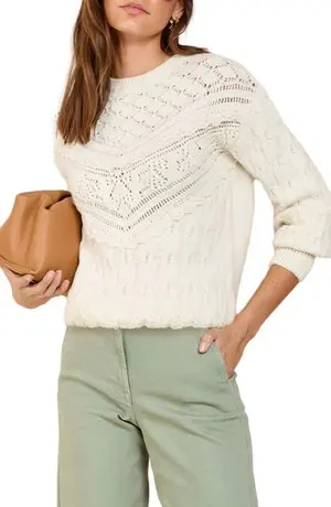 FRIENDS LIKE THESE Pointelle Stitch Sweater