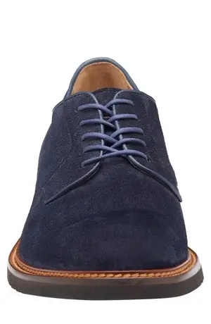 Johnston & Murphy Hartford Plain Toe Derby - Navy Italian Suede