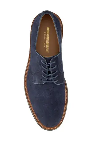 Johnston & Murphy Hartford Plain Toe Derby - Navy Italian Suede