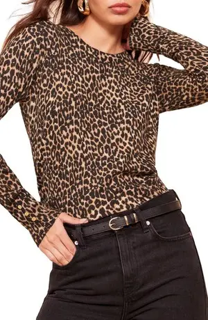 FRIENDS LIKE THESE Animal Print Crewneck Sweater