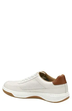 Johnston & Murphy Dawson Perforated Leather Sneakers - White Full Grain