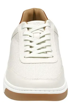 Johnston & Murphy Dawson Perforated Leather Sneakers - White Full Grain