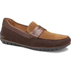 Johnston & Murphy Cort 2.0 Penny Loafer - Brown Multi Suede/full Grain