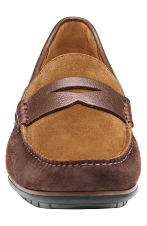 Johnston & Murphy Cort 2.0 Penny Loafer - Brown Multi Suede/full Grain