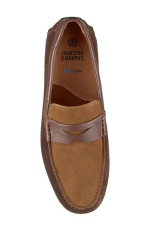 Johnston & Murphy Cort 2.0 Penny Loafer - Brown Multi Suede/full Grain