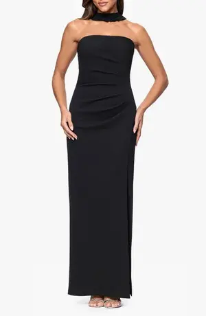 XSCAPE EVENINGS Drape Scuba Cocktail Dress