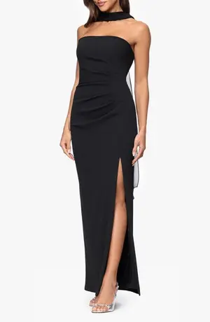 XSCAPE EVENINGS Drape Scuba Cocktail Dress