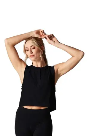 TAVI Henley Muscle Tank - Ebony