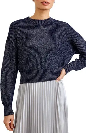 Bella Dahl Marled Fitted Waist Sweater