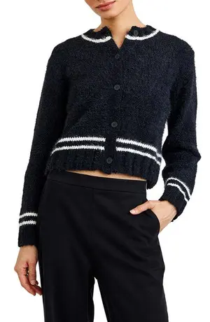 Bella Dahl Contrast Stripe Crop Cardigan