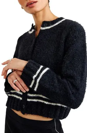 Bella Dahl Contrast Stripe Crop Cardigan