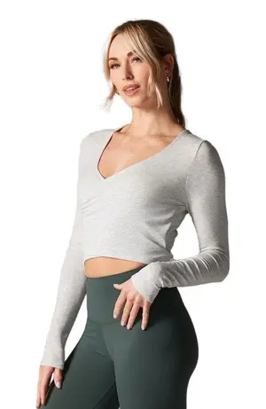 TAVI Criss Cross Long Sleeve Top - Ash