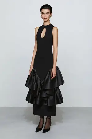 ET OCHS Antoinette Knit Combo Dress - Black