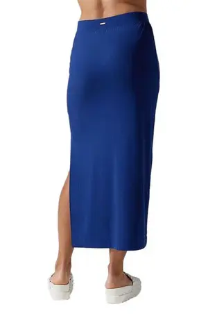 TAVI Brushed Tec Knit Midi Skirt - Deep Navy