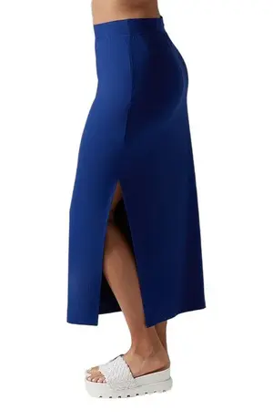 TAVI Brushed Tec Knit Midi Skirt - Deep Navy
