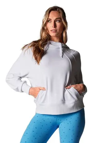 TAVI Cozy Paneled Hoodie - White