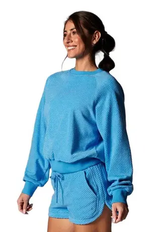TAVI Ease Crew Terry Sweatshirt - Ocean