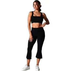 TAVI High-waisted Cropped Flare Leggings - Ebony