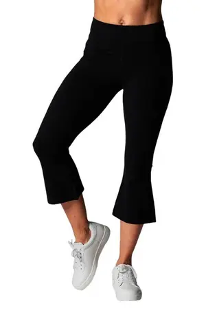 TAVI High-waisted Cropped Flare Leggings - Ebony