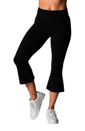TAVI High-waisted Cropped Flare Leggings - Ebony