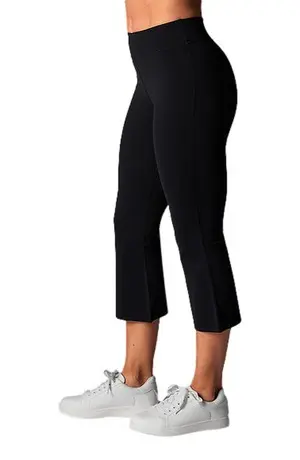 TAVI High-waisted Cropped Flare Leggings - Ebony