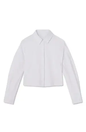 LK BENNETT Liz Cotton Crop Button-up Shirt