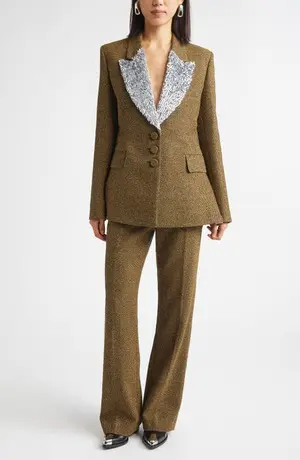Rabanne Virgin Wool Blend Tailored Trousers