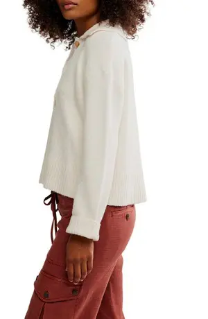 Free People Cotton Blend Polo Sweater
