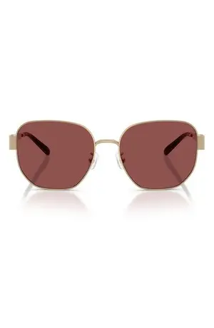 Tory Burch Irregular Sunglasses - Brushed Light Gold /wine