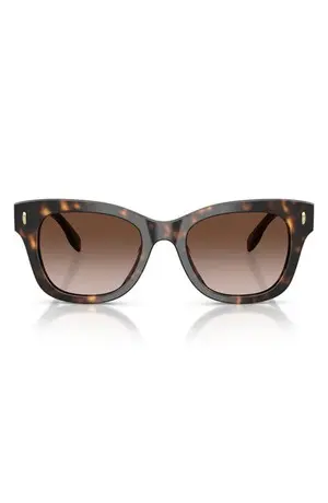 Tory Burch 51mm Square Sunglasses - Dark Tortoise/brown Gradient