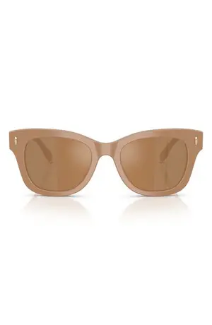 Tory Burch 51mm Square Sunglasses - Tan Crystal/brown Mirror